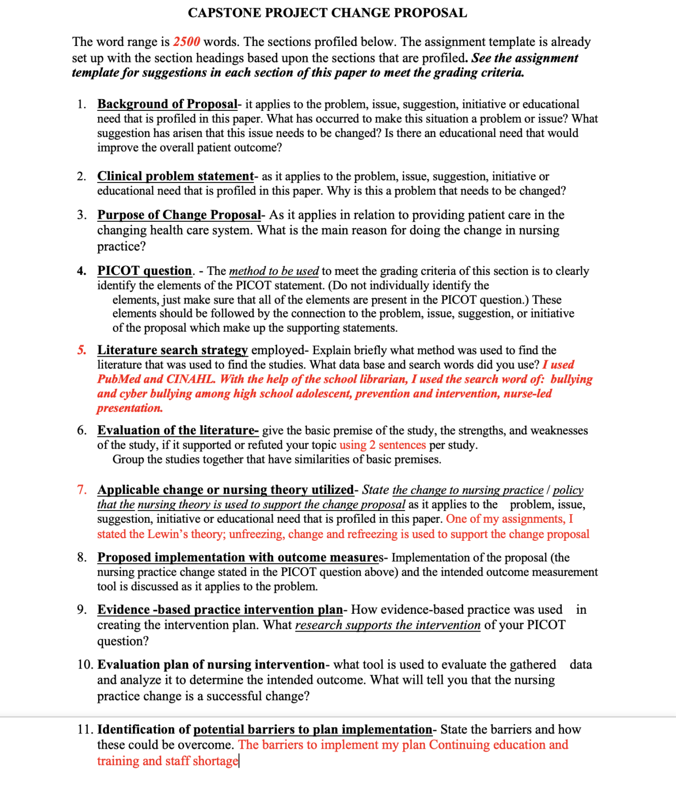 How To Write A Capstone Project Change Proposal For MSN